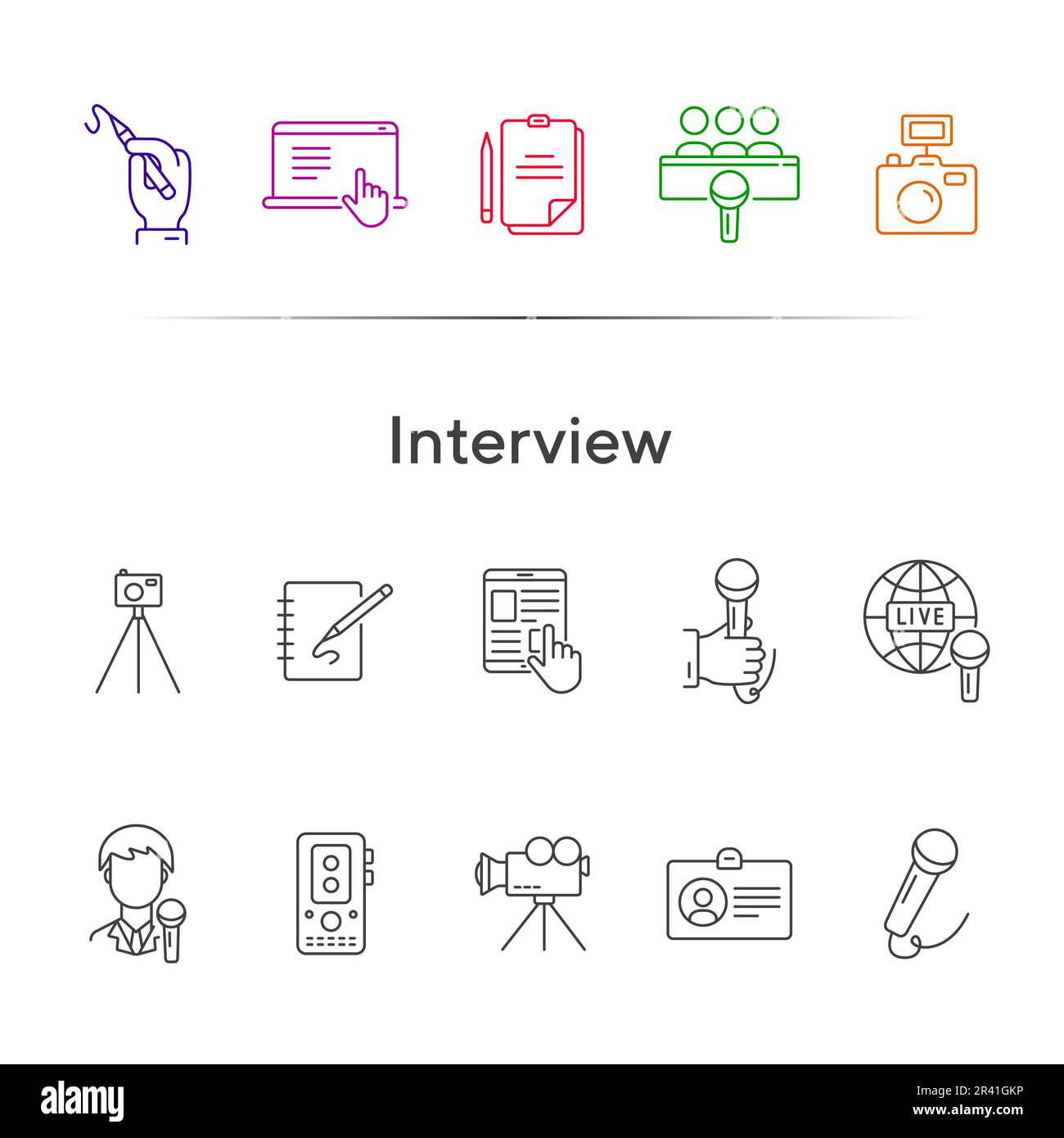 Interview camera microphone Stock Vector Images - Alamy