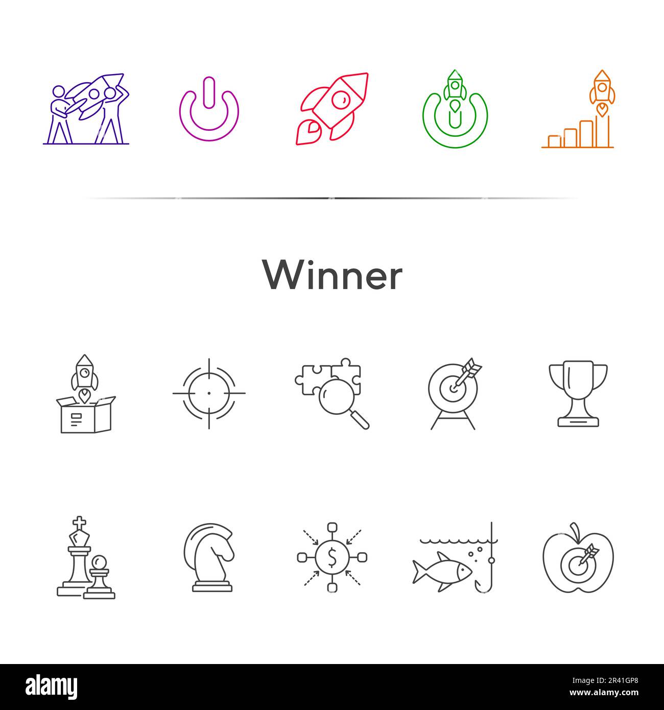 Winner line icon set Stock Vector Image & Art - Alamy