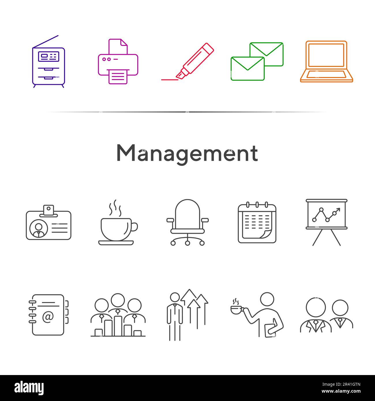 Management icon set Stock Vector Image & Art - Alamy