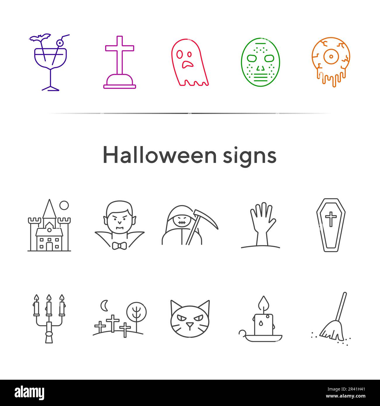 Halloween signs icons Stock Vector Image & Art - Alamy