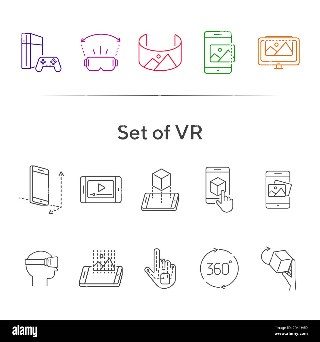Set of VR icons Stock Vector Image & Art - Alamy