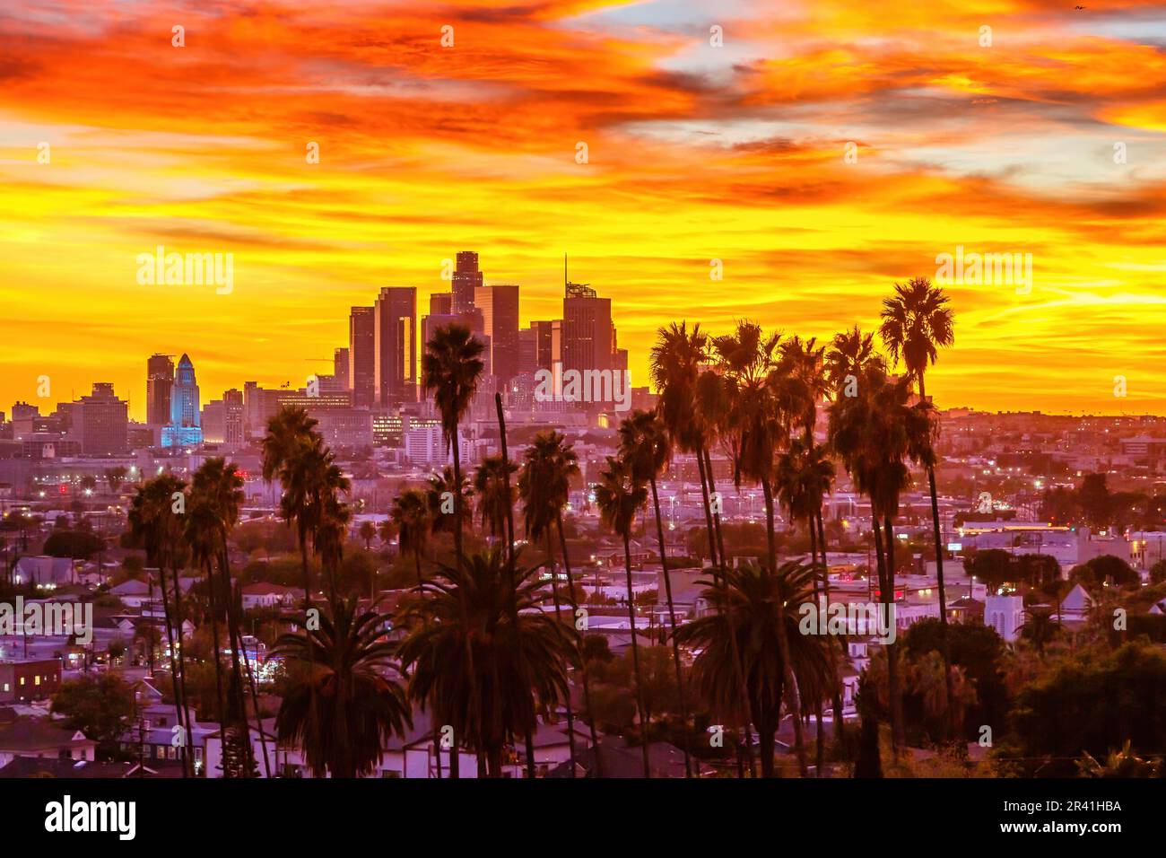 Los Angeles, USA - 4. November 2022: Blick auf Downtown Los Angeles ...