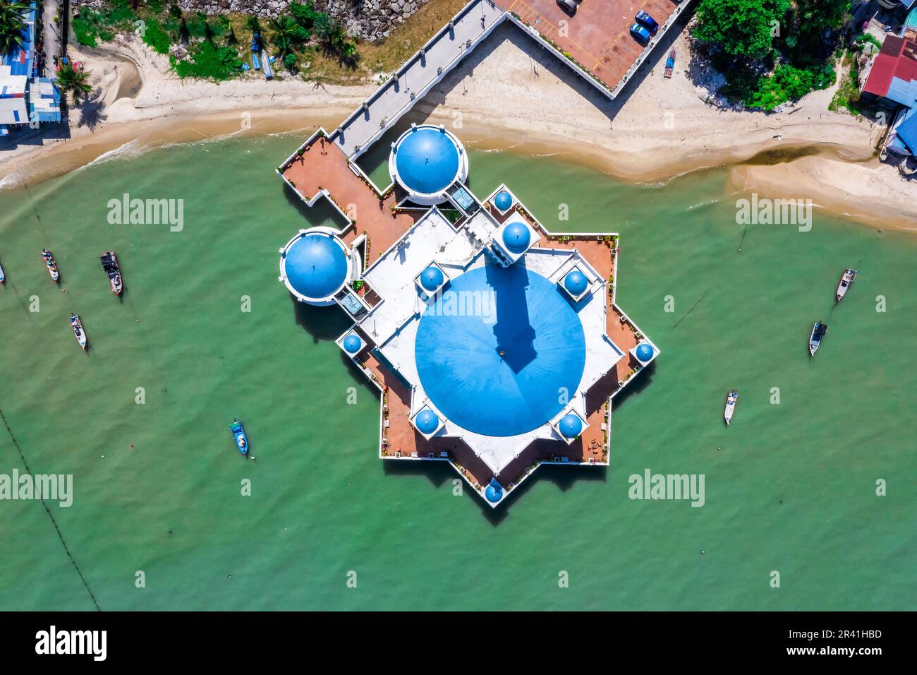 The Floating Mosque aerial view on Penang Island in Malaysia Stock ...