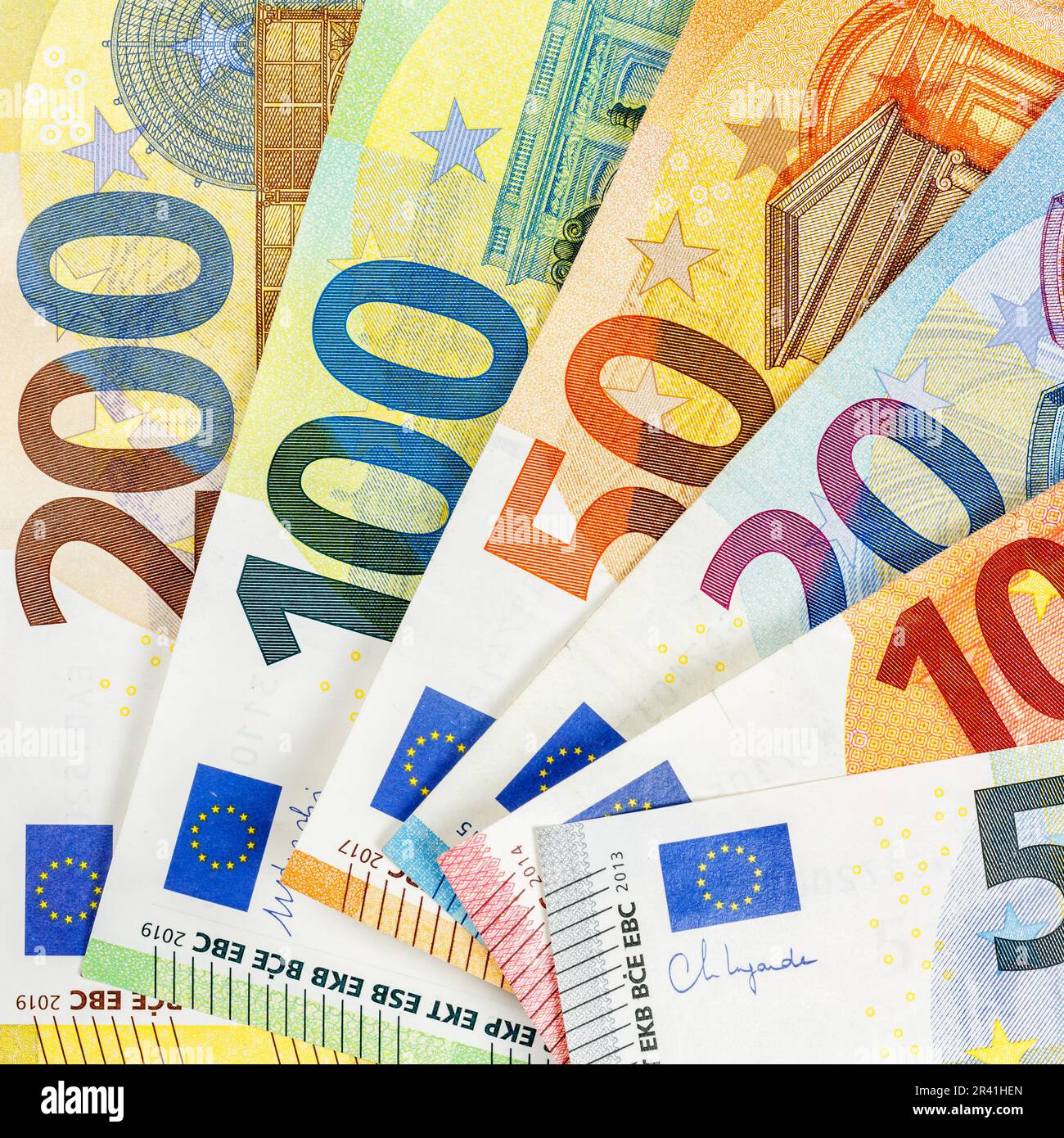 Euro banknotes save money finance background square pay banknotes in ...