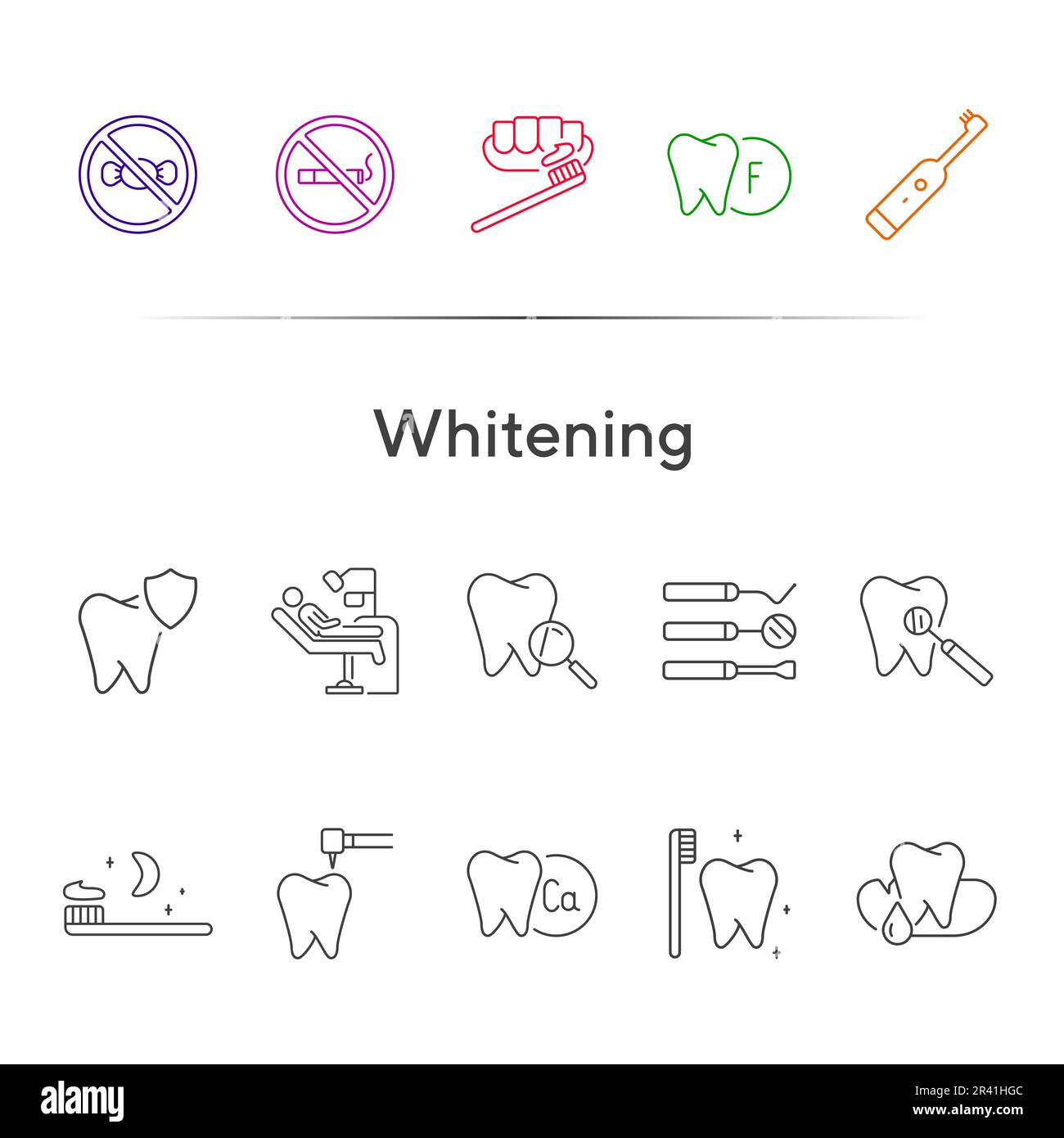 Whitening line icon set Stock Vector Image & Art - Alamy