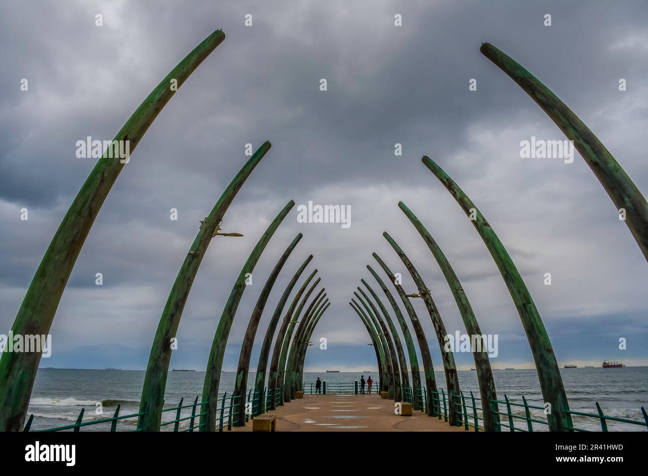 Umhlanga whalebone pier seascape in Umhlanga rocks Durban north Stock ...