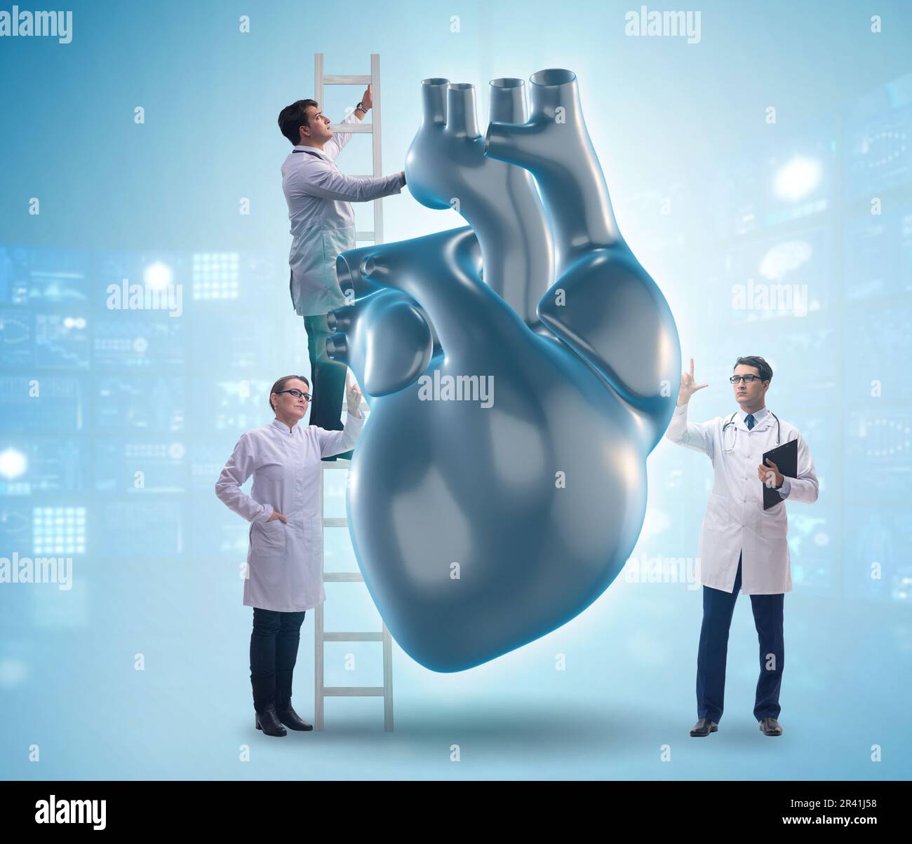 Heart examination by a team of doctors Stock Photo - Alamy