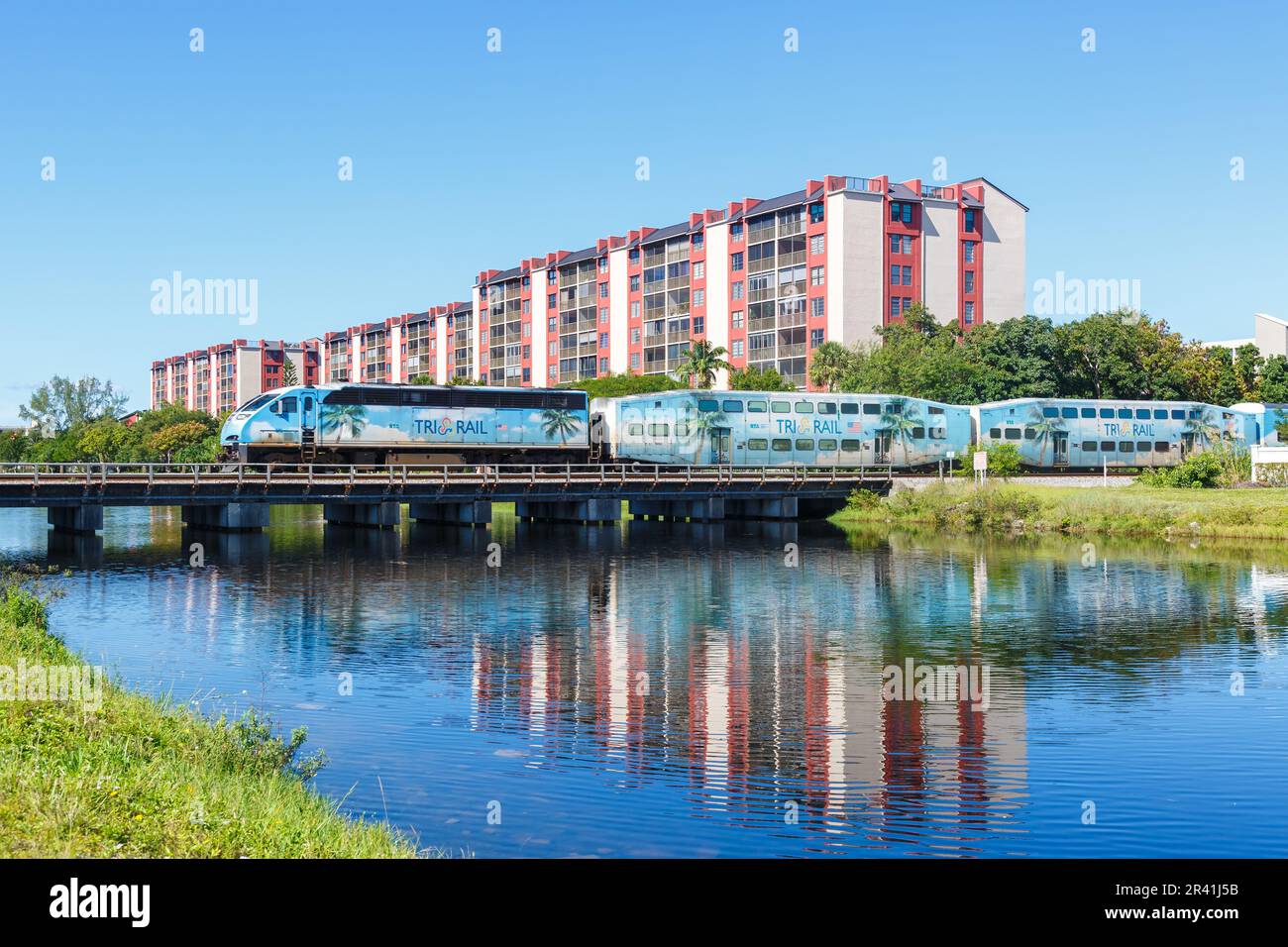 Tri-Rail Regional Train Railroad in Fort Lauderdale in Florida, USA ...