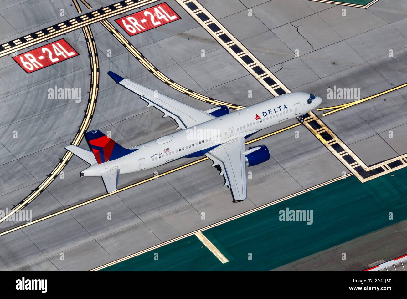 Delta Air Lines Airbus A220-300 aircraft Los Angeles airport in USA ...