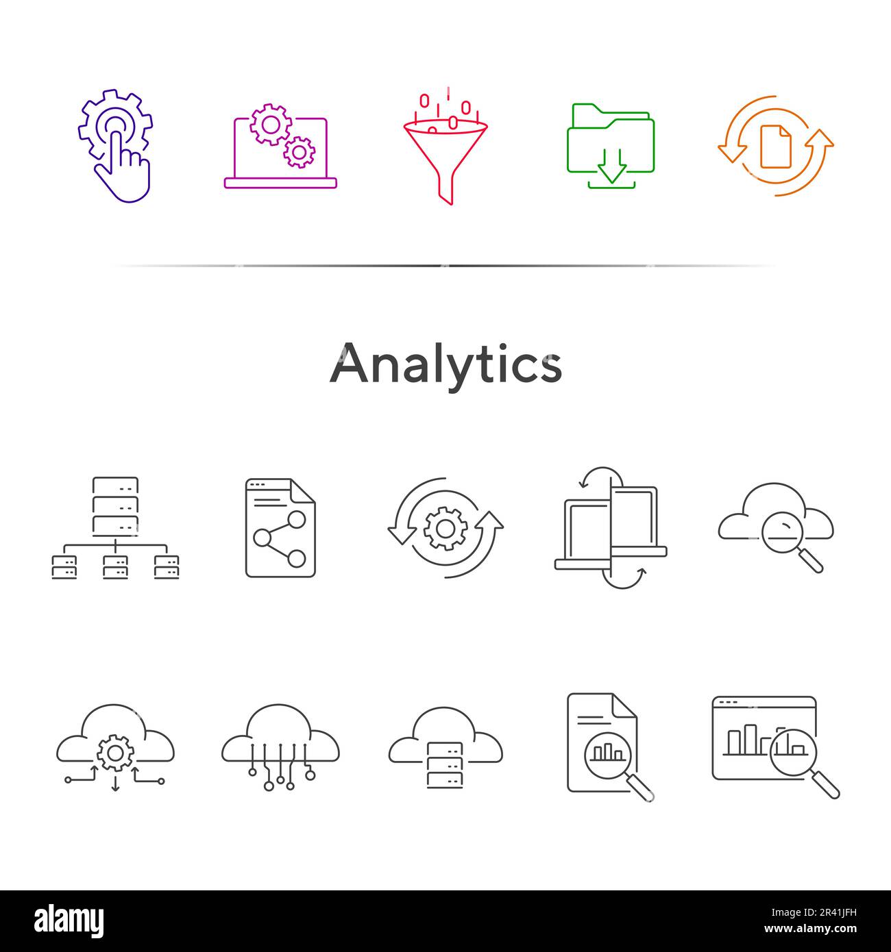 Analytics line icon set Stock Vector Image & Art - Alamy