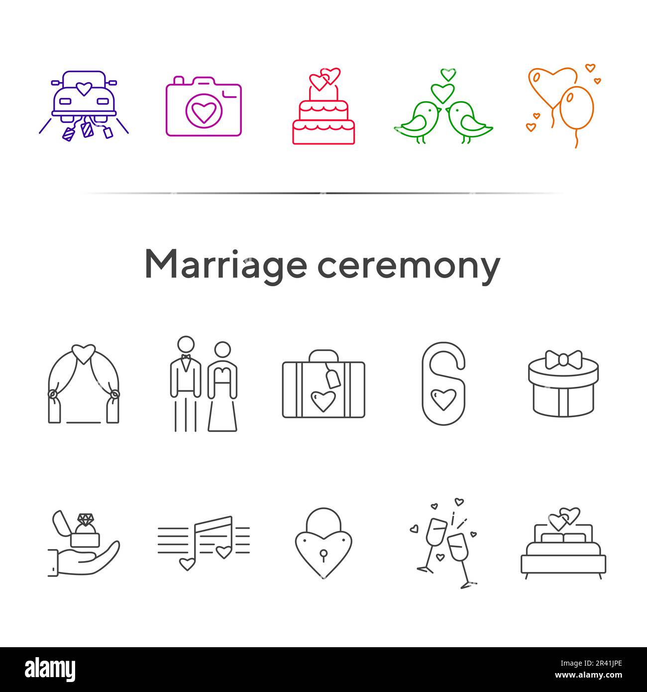 Marriage ceremony icons Stock Vector Image & Art - Alamy