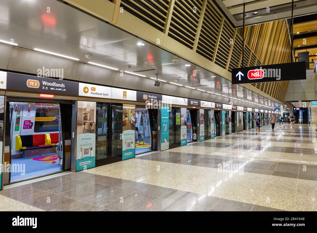 Metro Singapore subway at Woodlands subway station on Thomson East ...