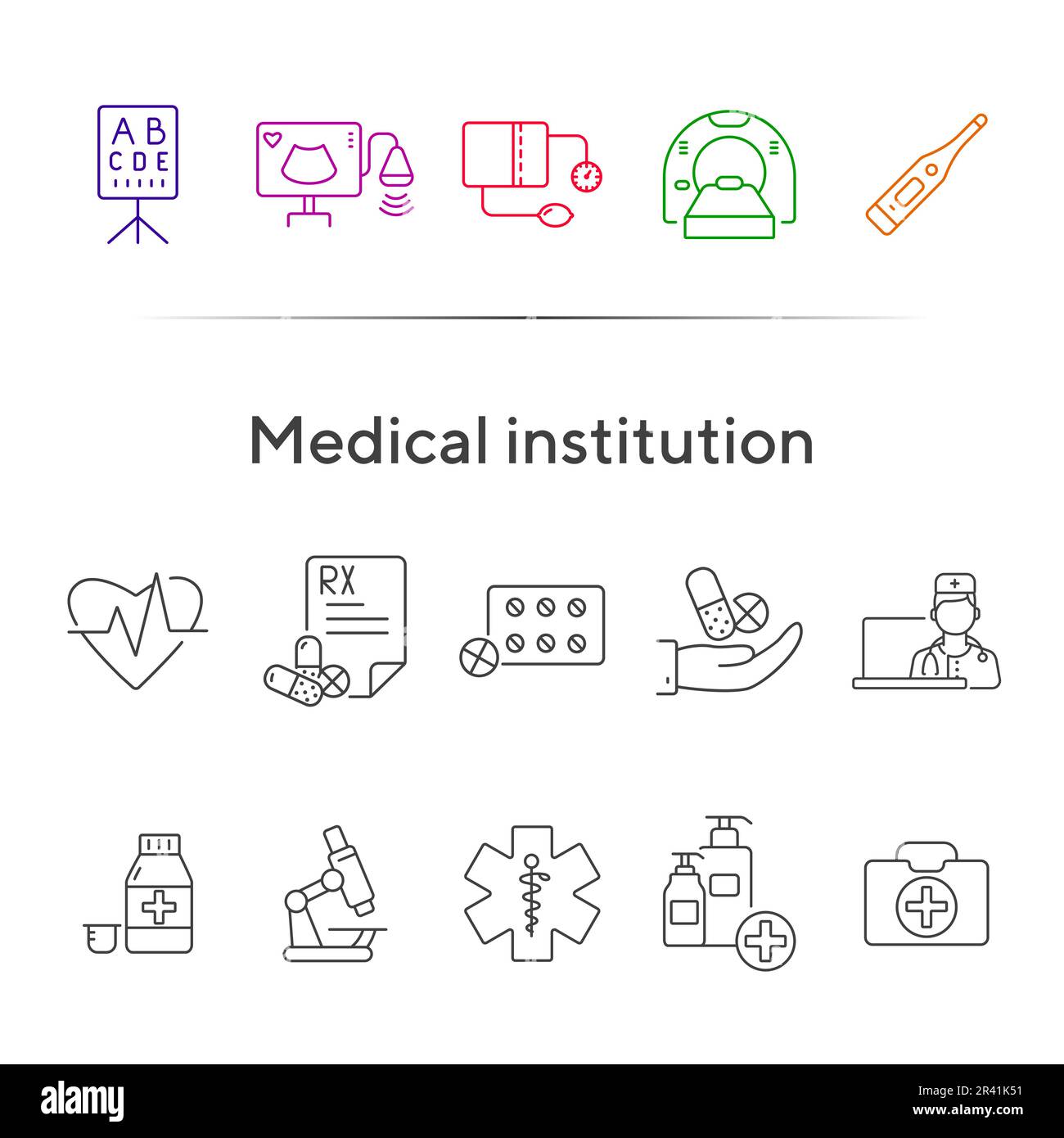 Medical institution icons Stock Vector Image & Art - Alamy