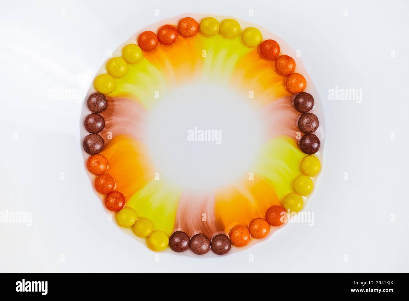 Halloween candy color in circle with tie die colors flowing to white ...