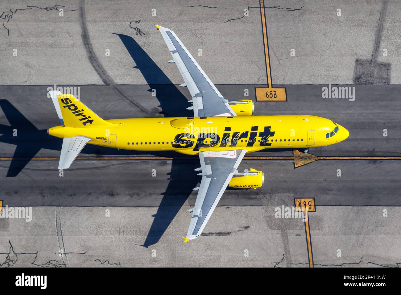 Spirit Airbus A320 airplane Los Angeles airport in USA aerial photo ...