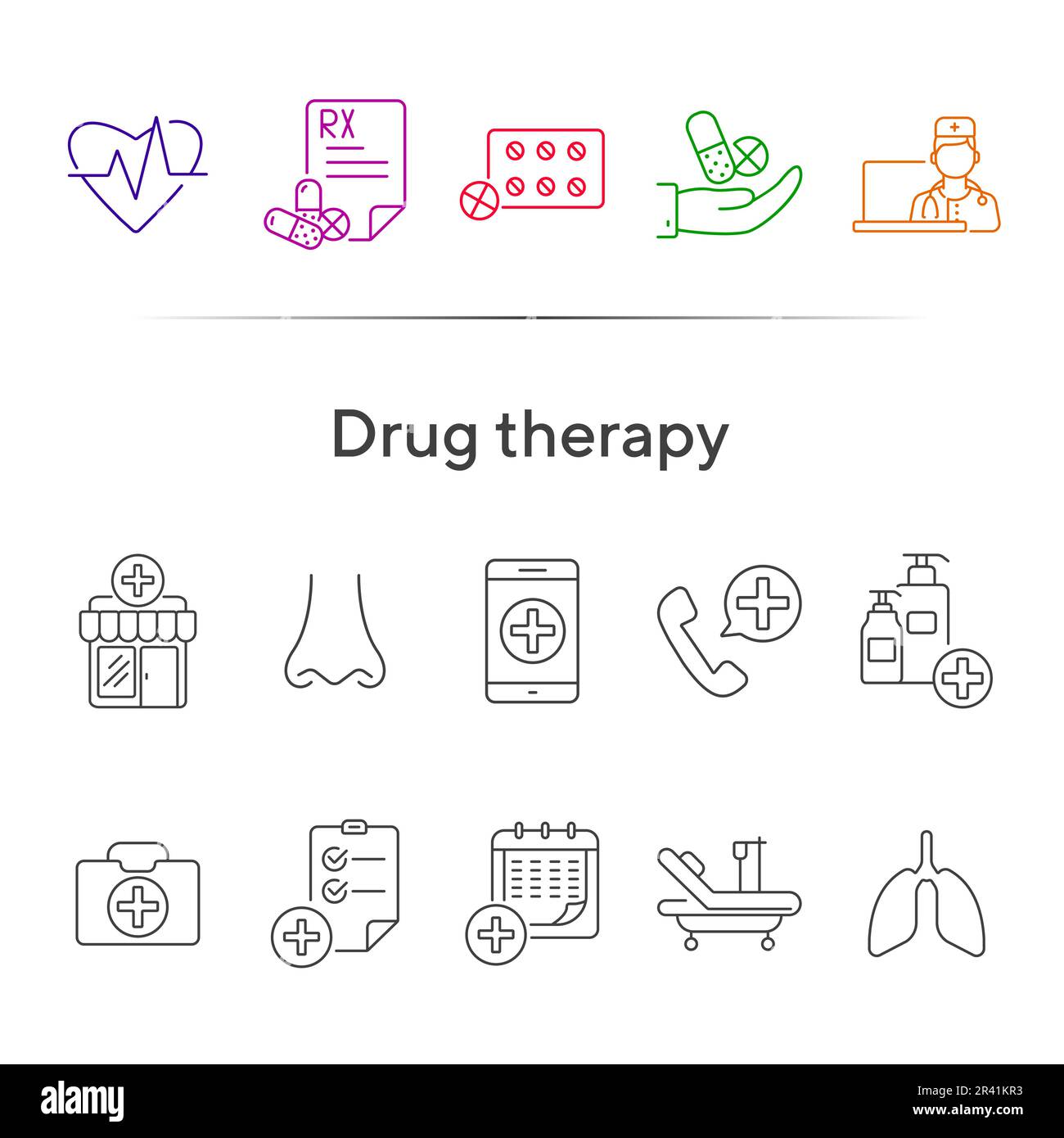 Drug therapy icons Stock Vector Image & Art - Alamy