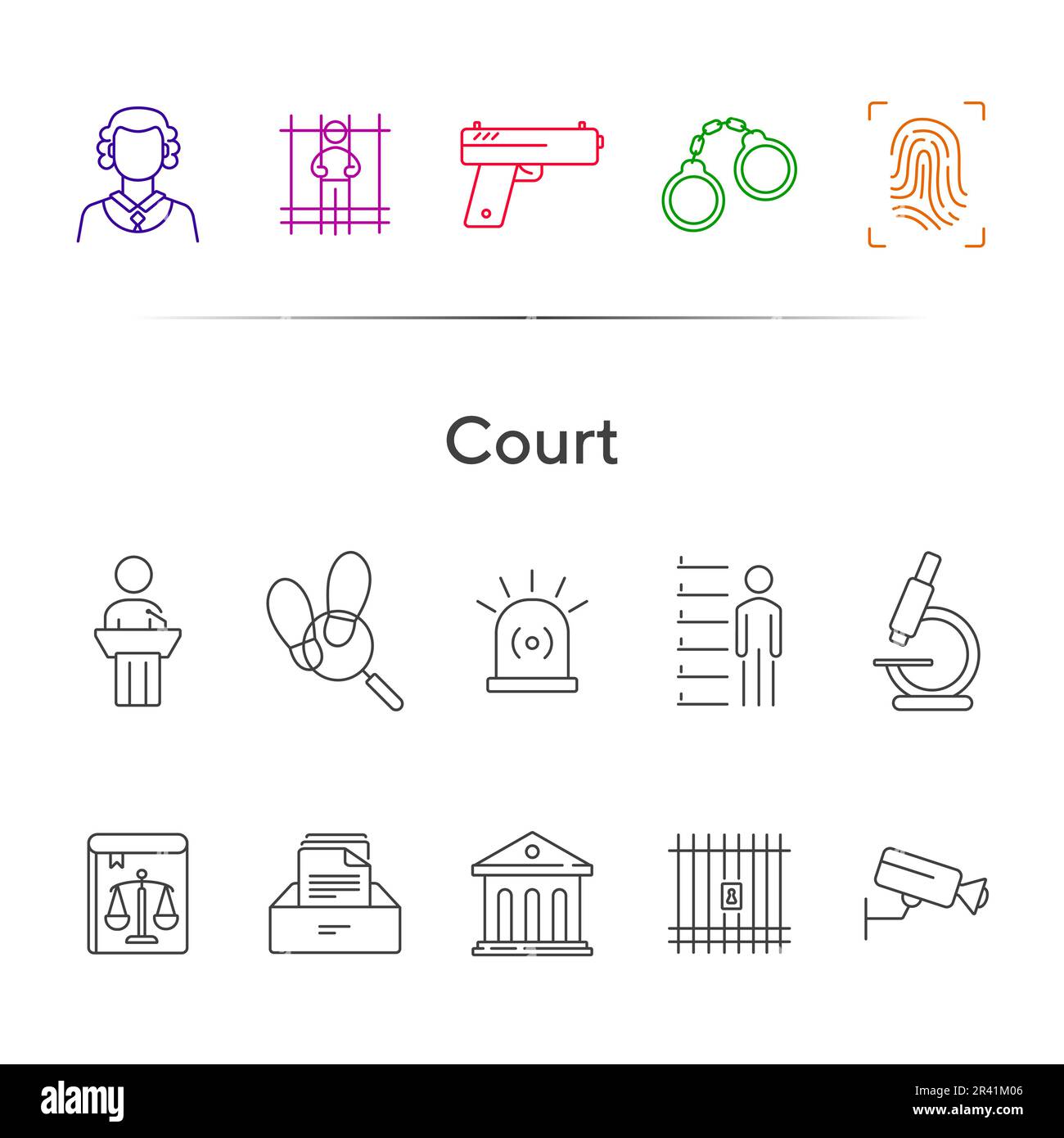 Court line icon set Stock Vector Image & Art - Alamy