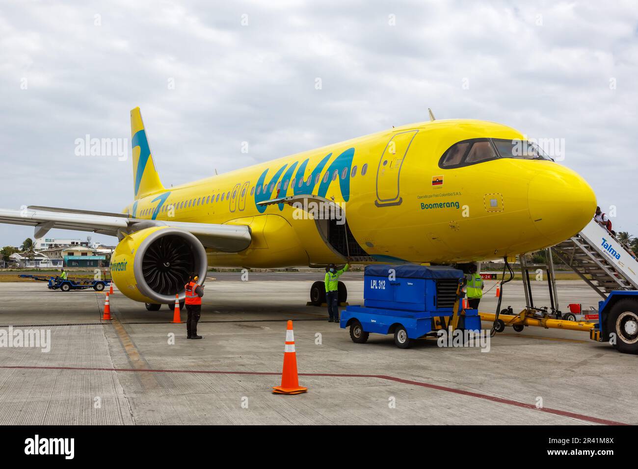Vivaair Airbus A320neo aircraft San Andres airport in Colombia Stock ...
