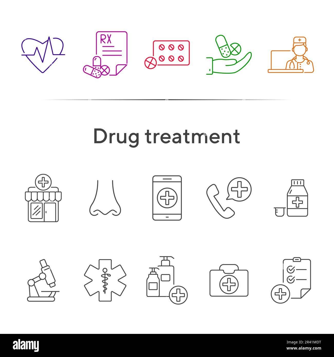 Drug treatment icons Stock Vector Image & Art - Alamy