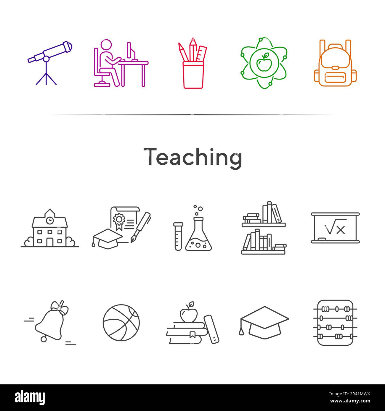 Teaching line icon set Stock Vector Image & Art - Alamy