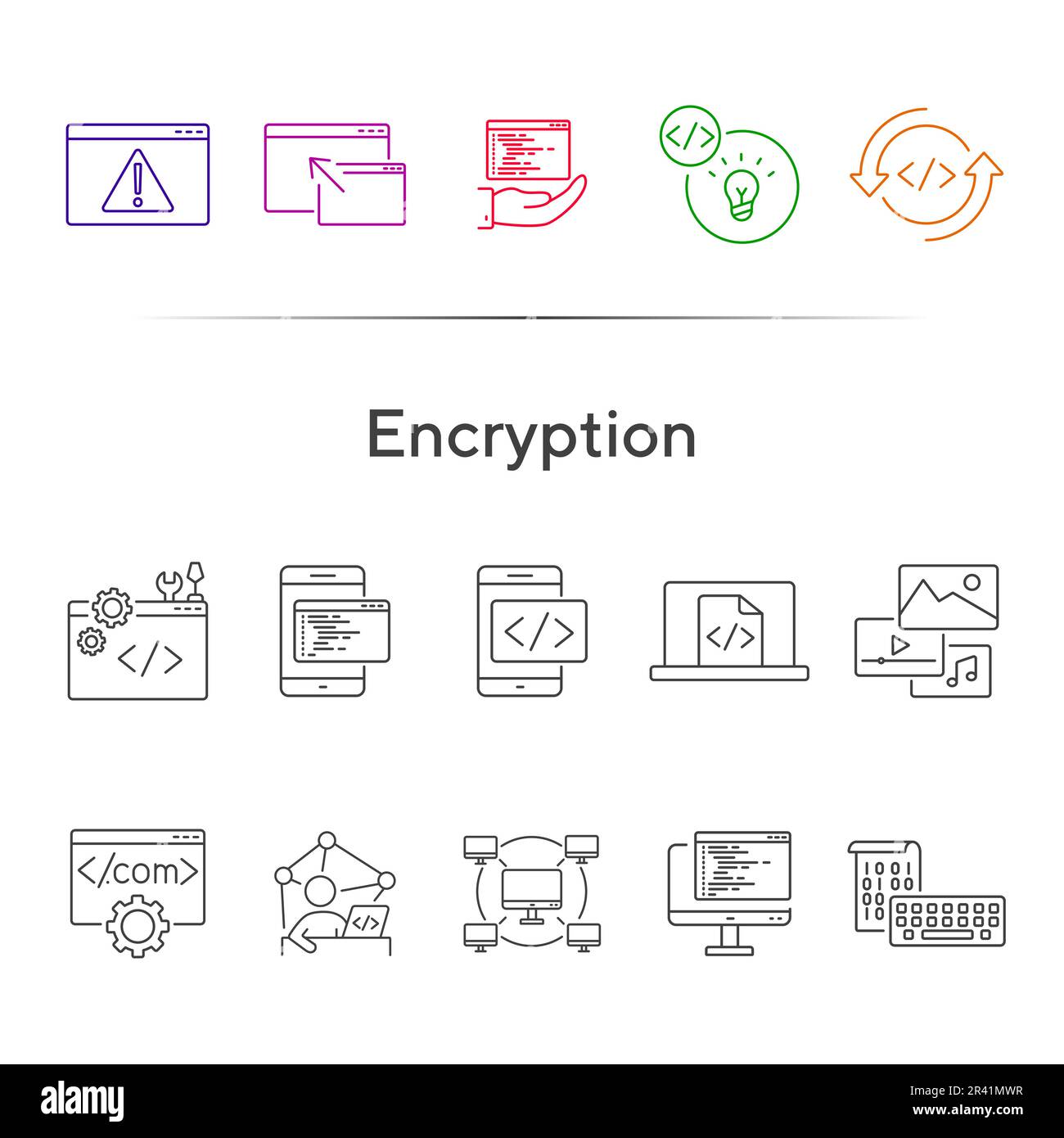 Webpage line icons collection hi-res stock photography and images - Alamy