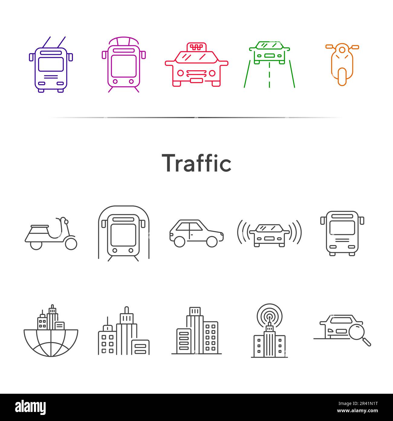 Traffic line icon set Stock Vector Image & Art - Alamy