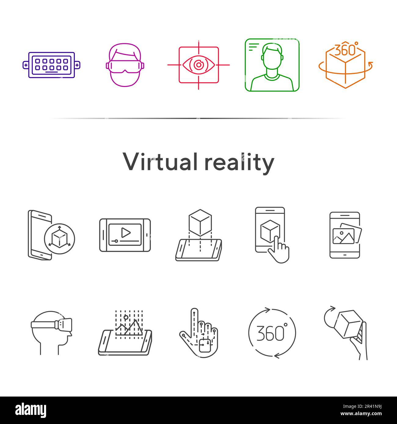 Virtual reality icons Stock Vector Image & Art - Alamy