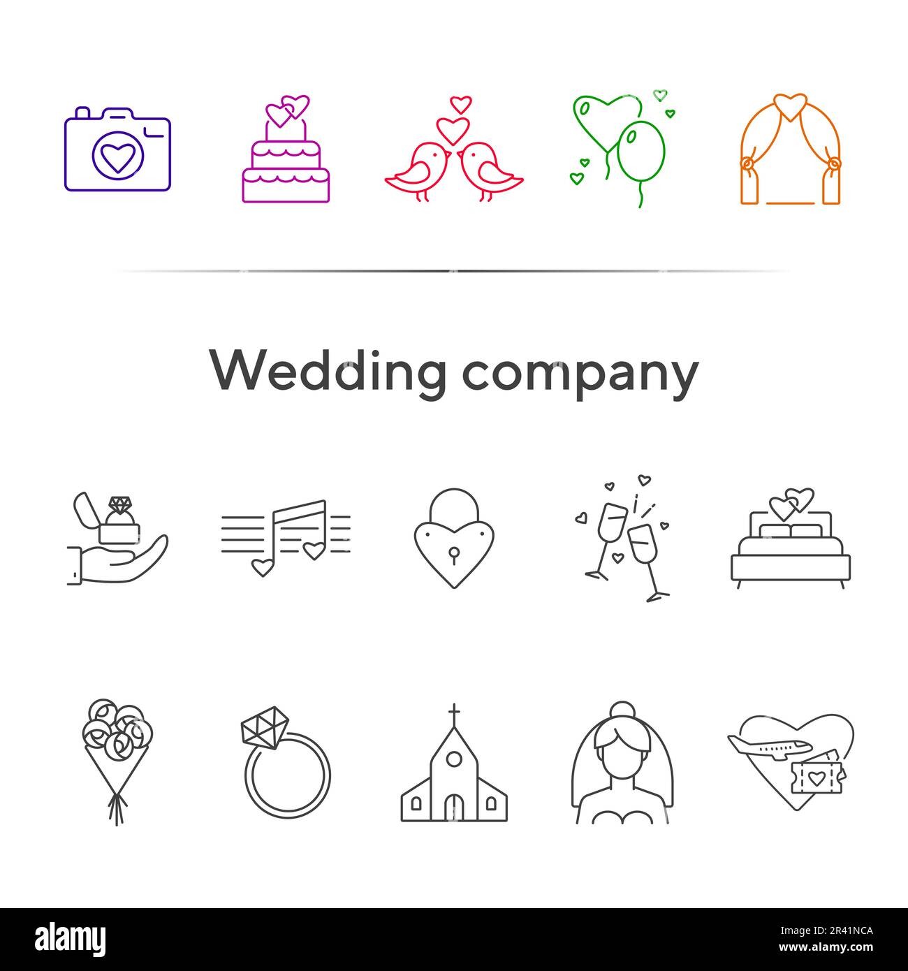 Wedding company icons Stock Vector Image & Art - Alamy