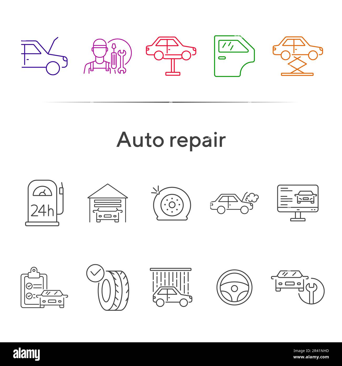 Auto repair icons Stock Vector Image & Art - Alamy