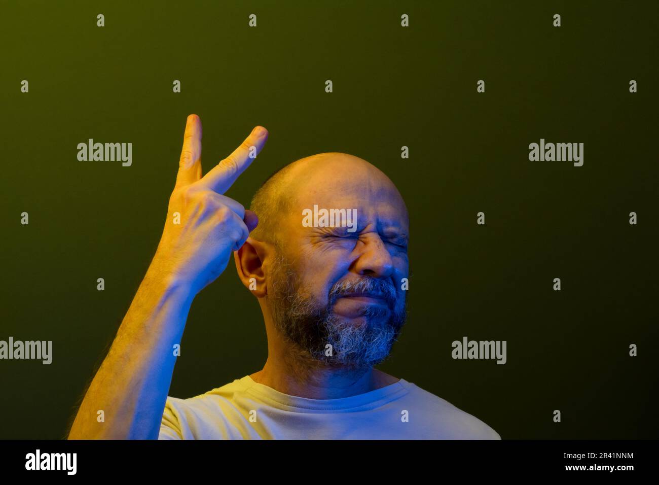 Happy, glad man showing numbers with gestures. Concept of strength ...