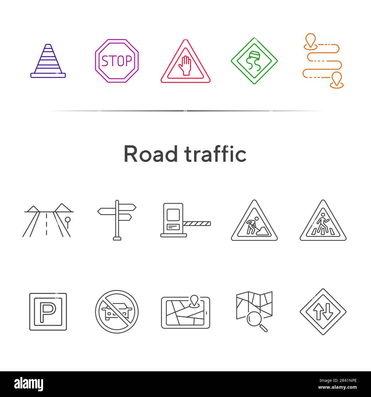 Road traffic icons Stock Vector Image & Art - Alamy