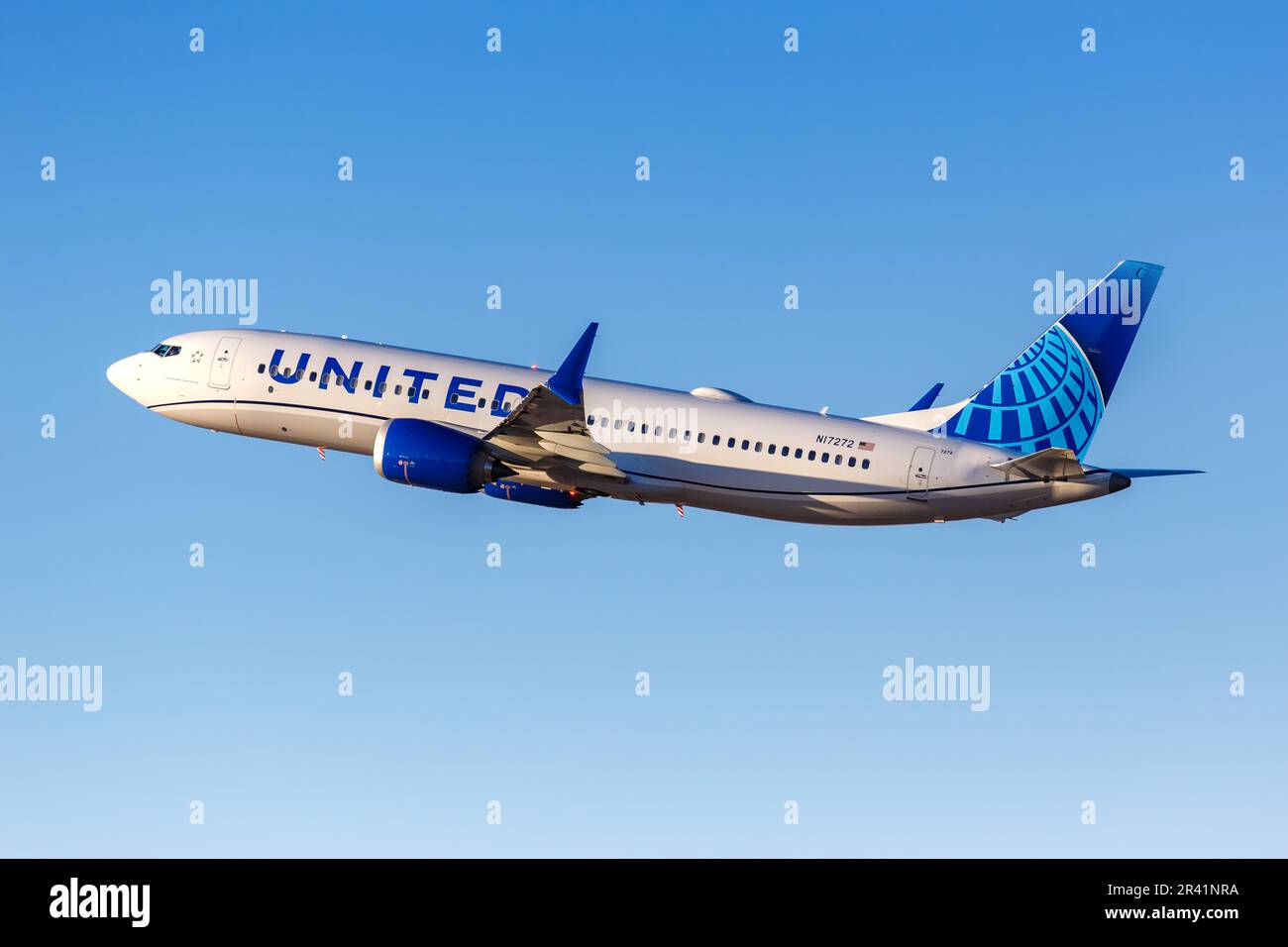 United Boeing 737 MAX 8 aircraft Los Angeles airport in the USA Stock ...