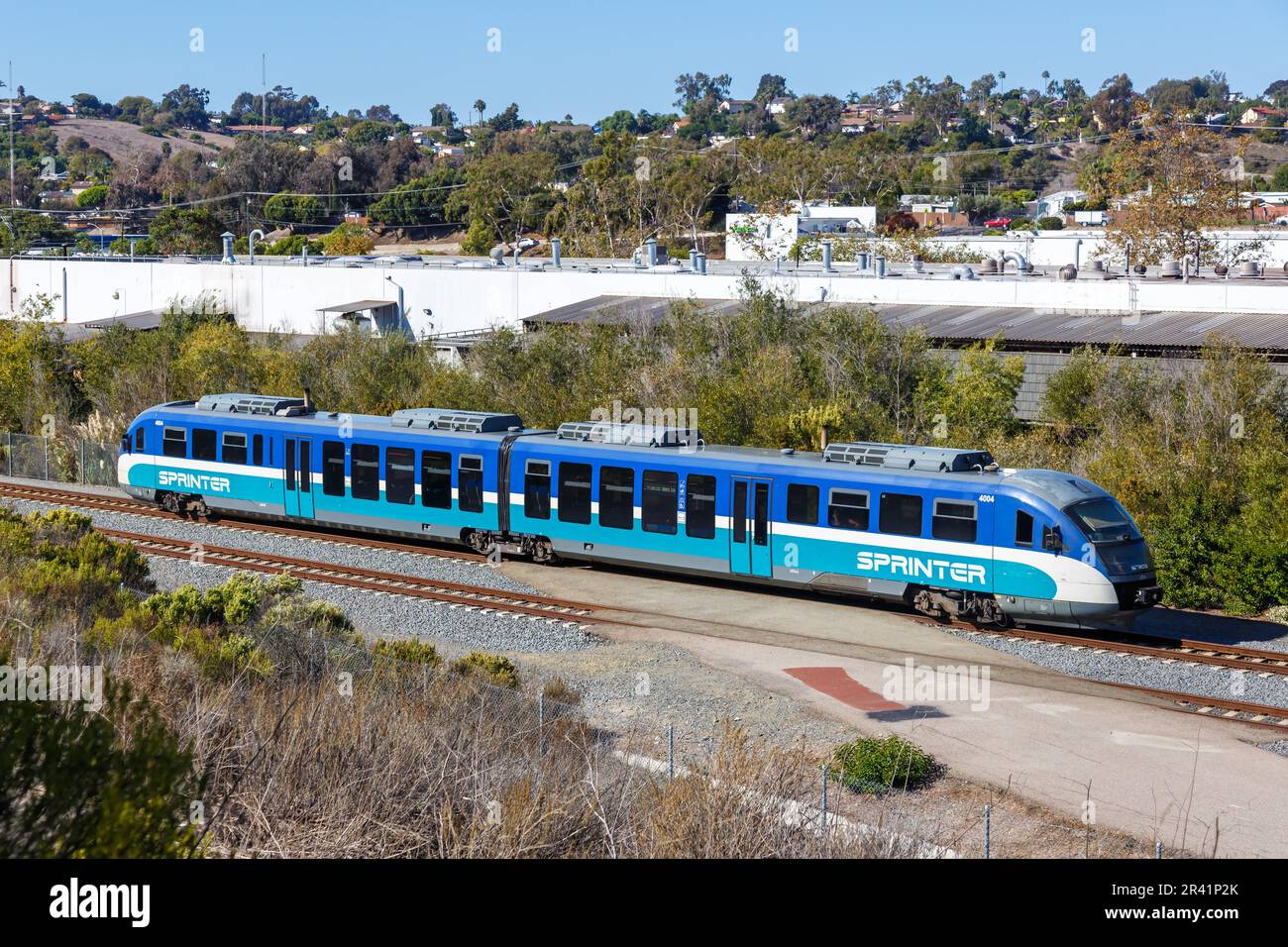 Siemens Desiro Sprinter train in mass transit passenger train railroad ...