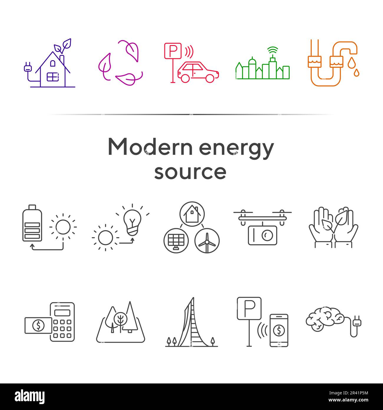 Modern energy source icons Stock Vector Image & Art - Alamy