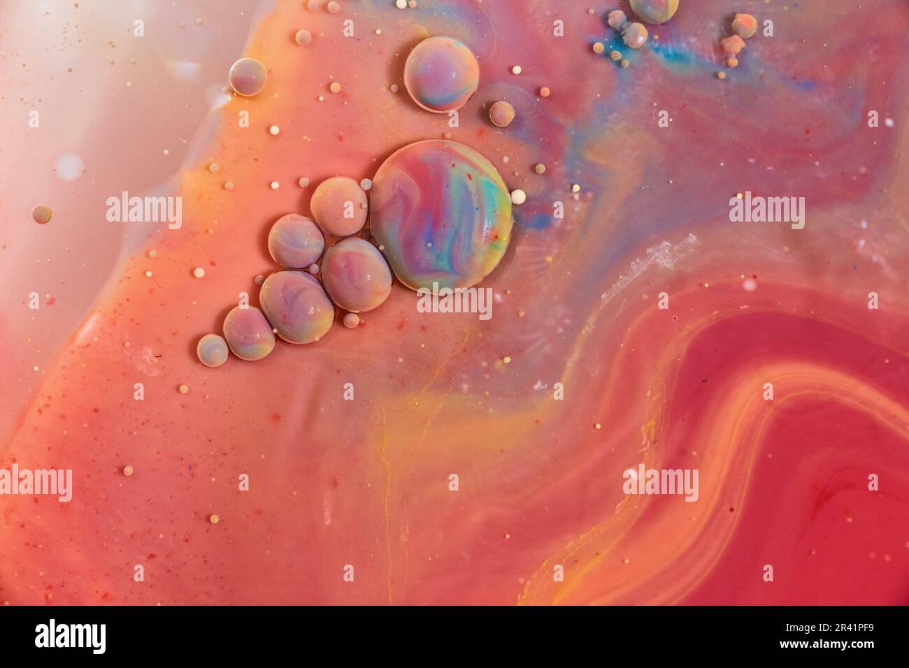 Planetary alignment abstract art colorful fantasy oil bubble spheres ...