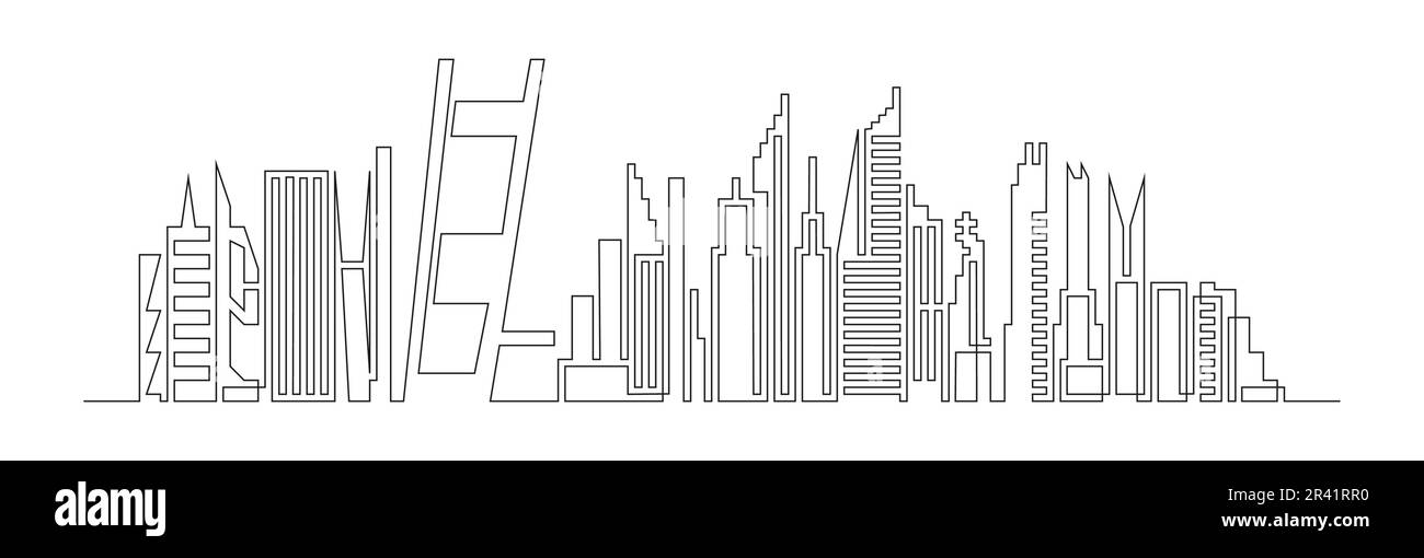 Continuous line drawing of house, residential building concept. Modern ...