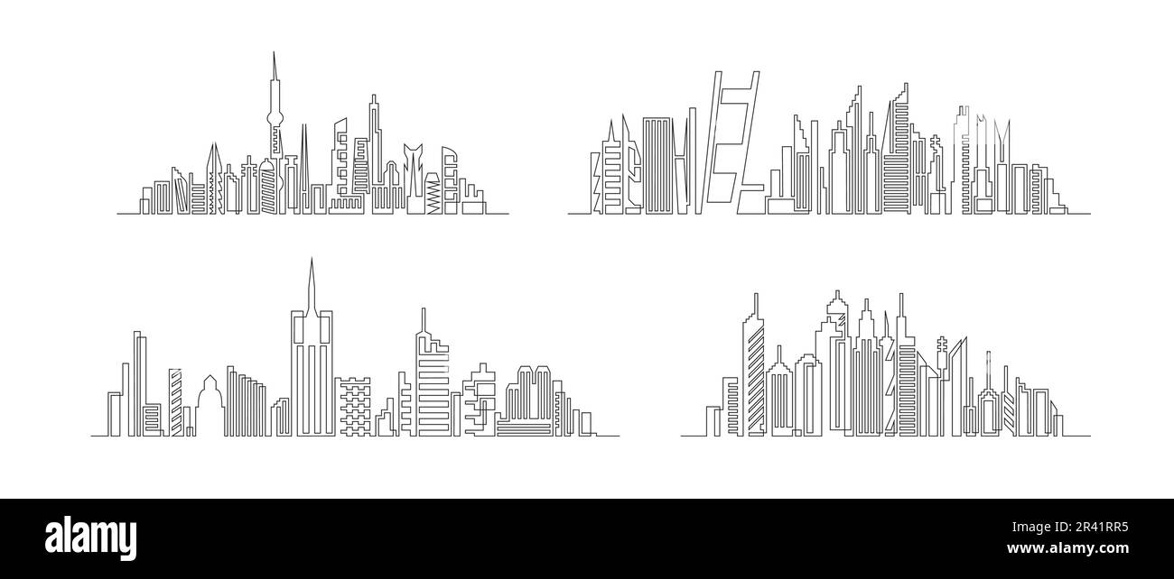 Continuous line drawing of house, residential building concept. Modern ...