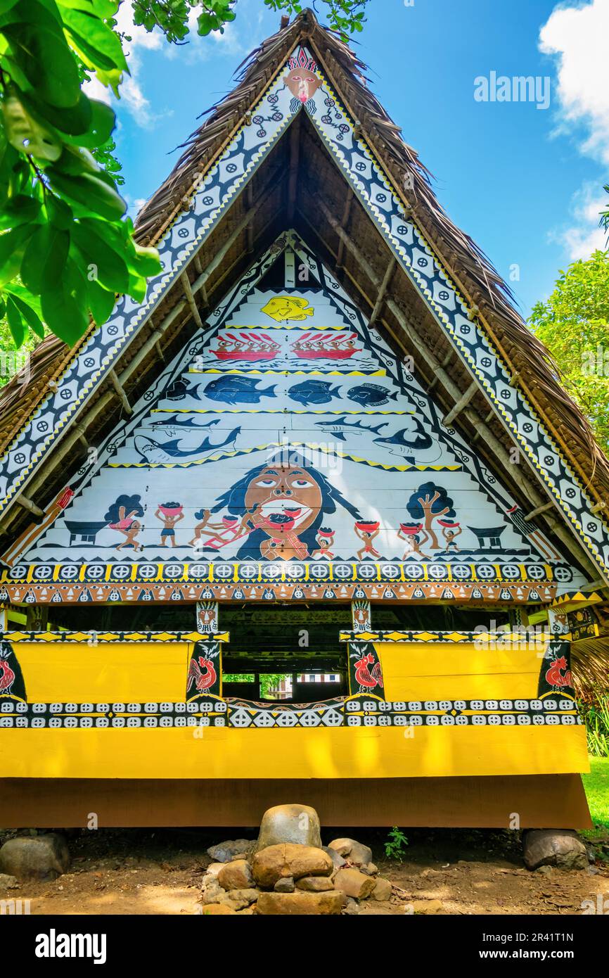 Traditional bai house in Belau National Museum in Koror City, Palau ...