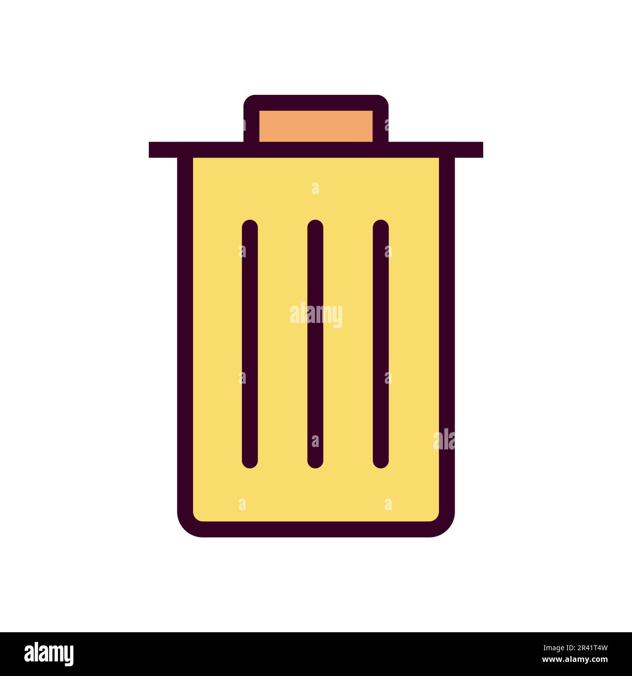 Bin Icon Vector Illustration. Bin Lineal Color Icon Stock Vector Image ...