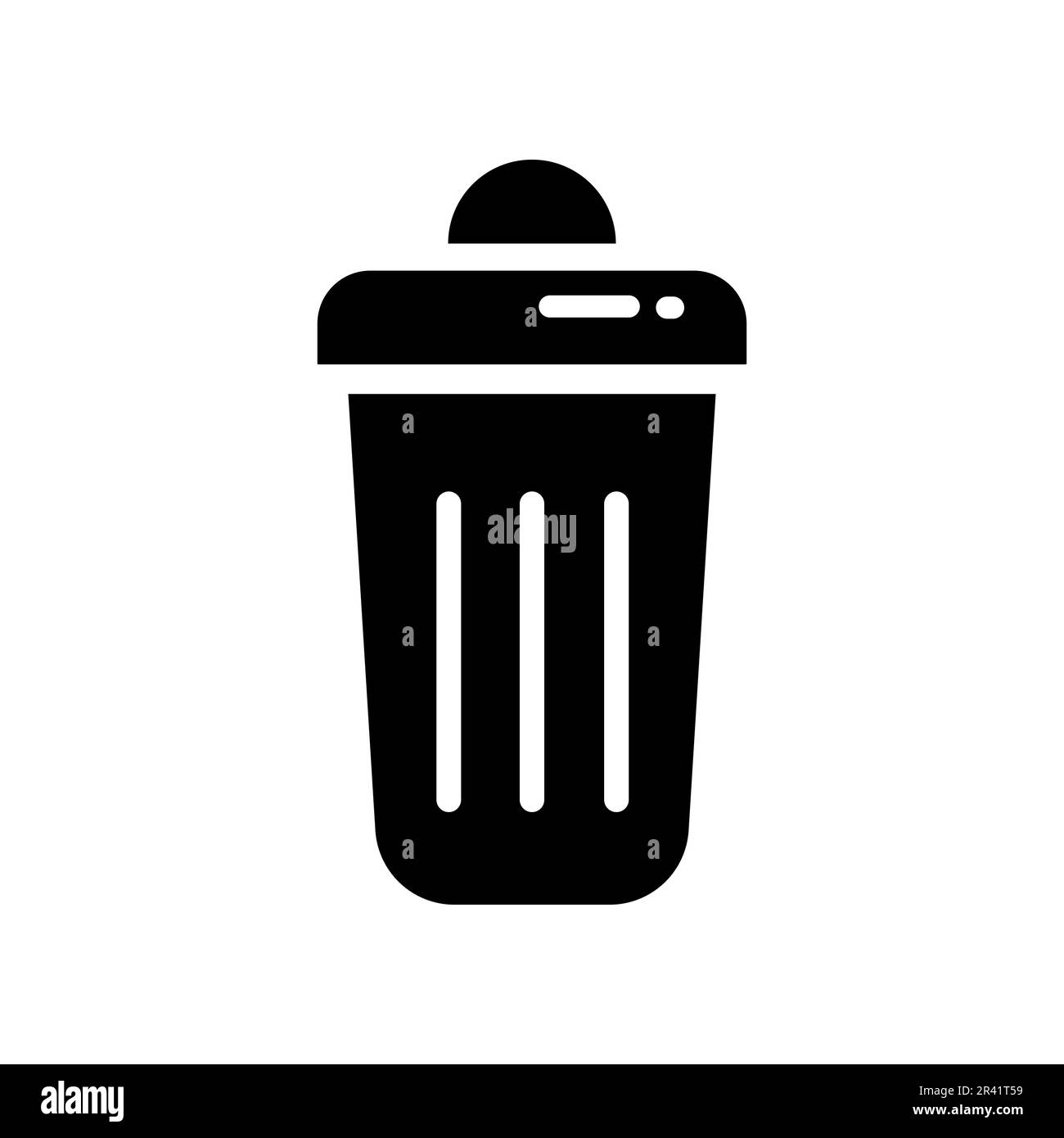 Bin Fill Icon Symbol Vector. Black Glyph Bin Icon Stock Vector Image ...