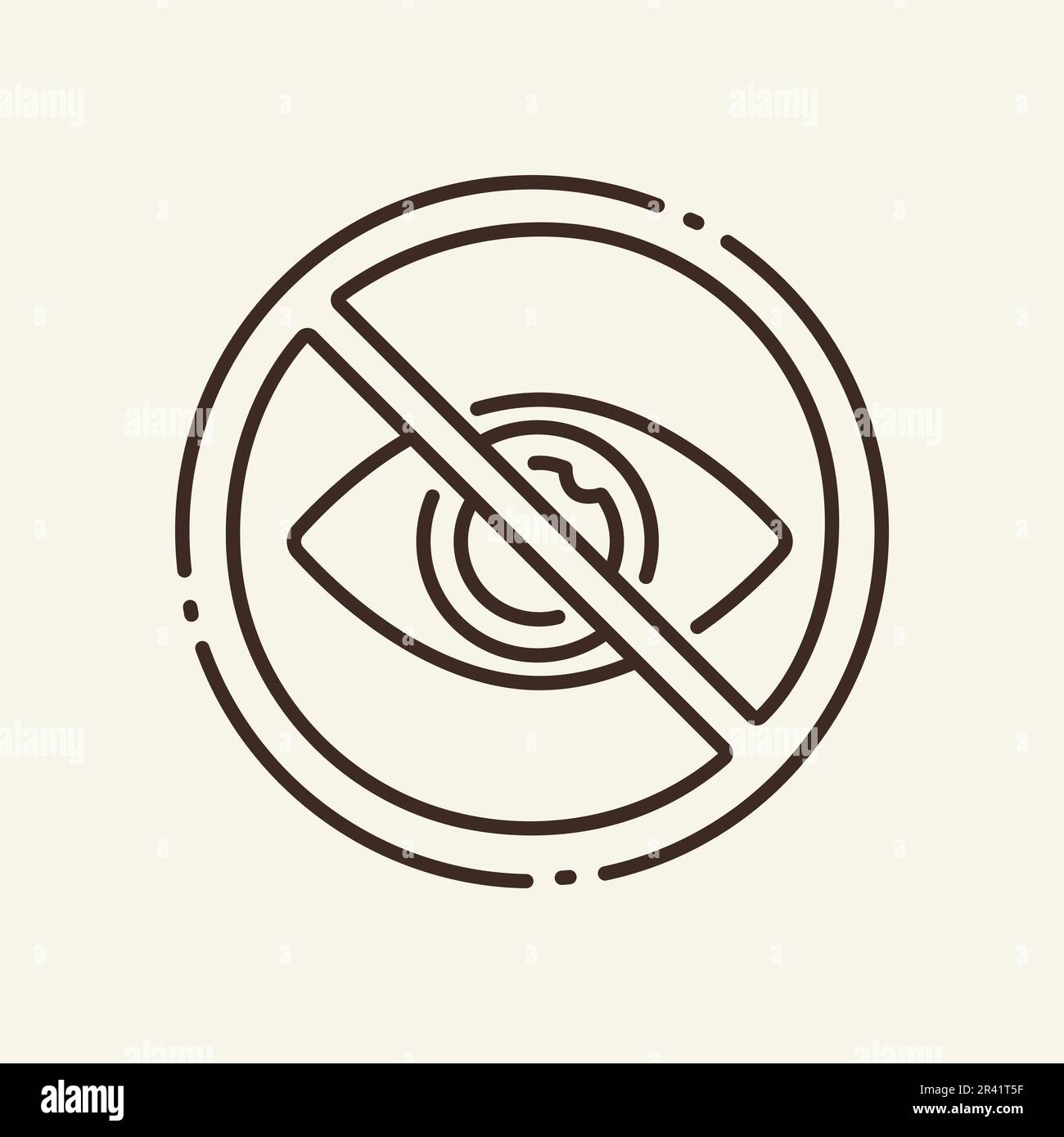 Prohibition of watching thin line icon Stock Vector Image & Art - Alamy