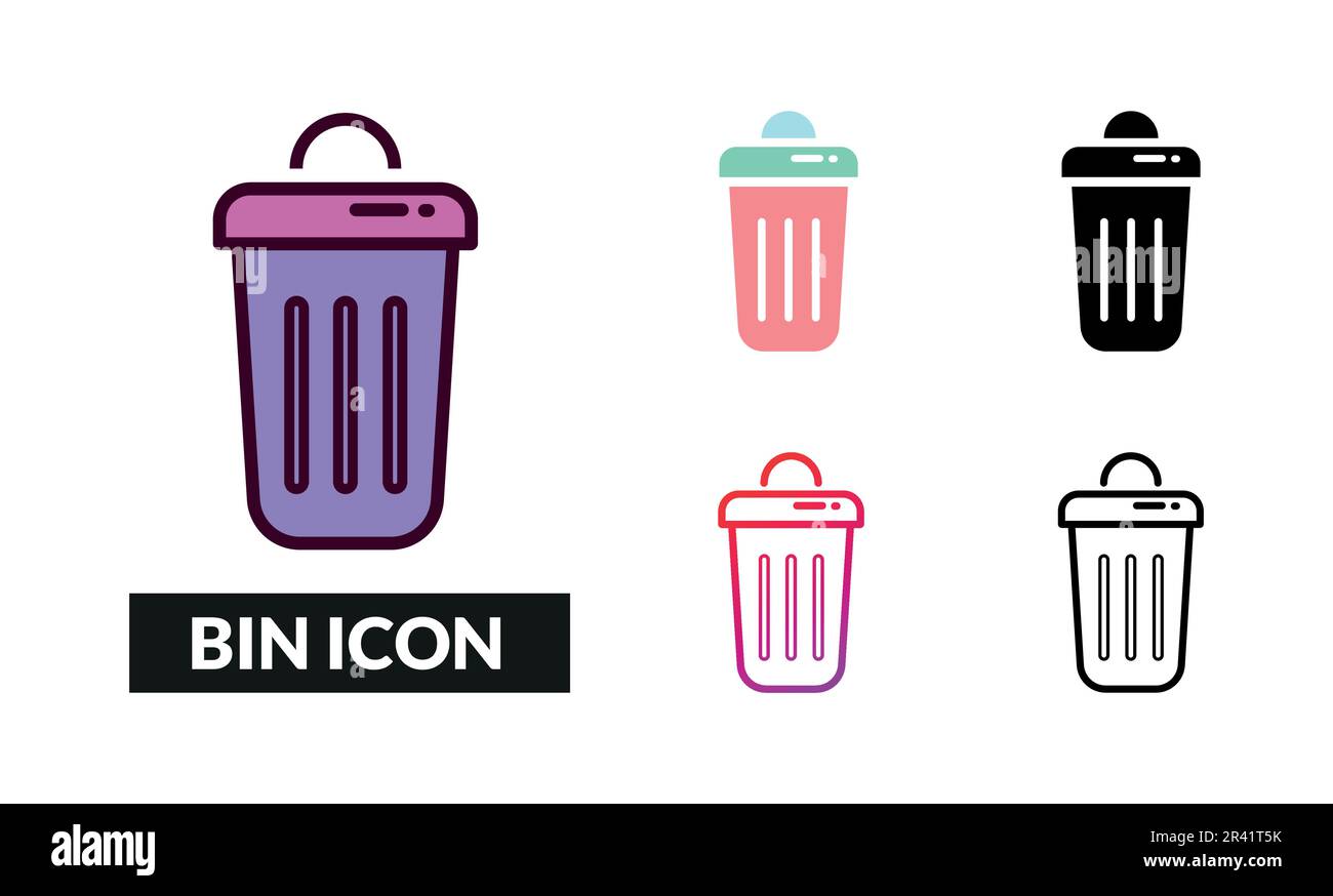 Bin Icon Set Vector Illustration Stock Vector Image & Art - Alamy