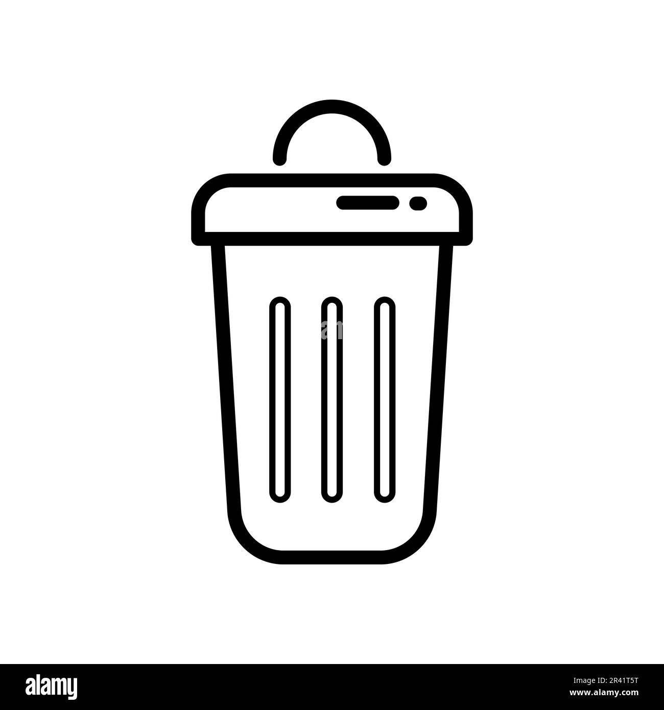 Bin Lineal Icon Symbol Vector. Black Outline Bin Icon Stock Vector ...