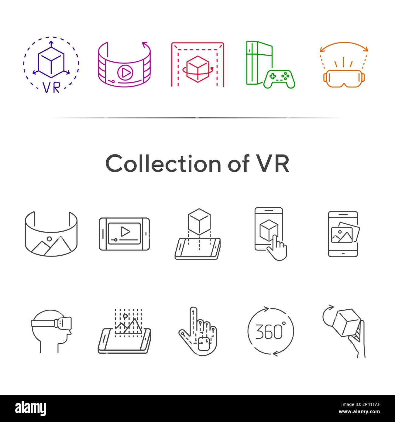 Collection of VR icons Stock Vector Image & Art - Alamy
