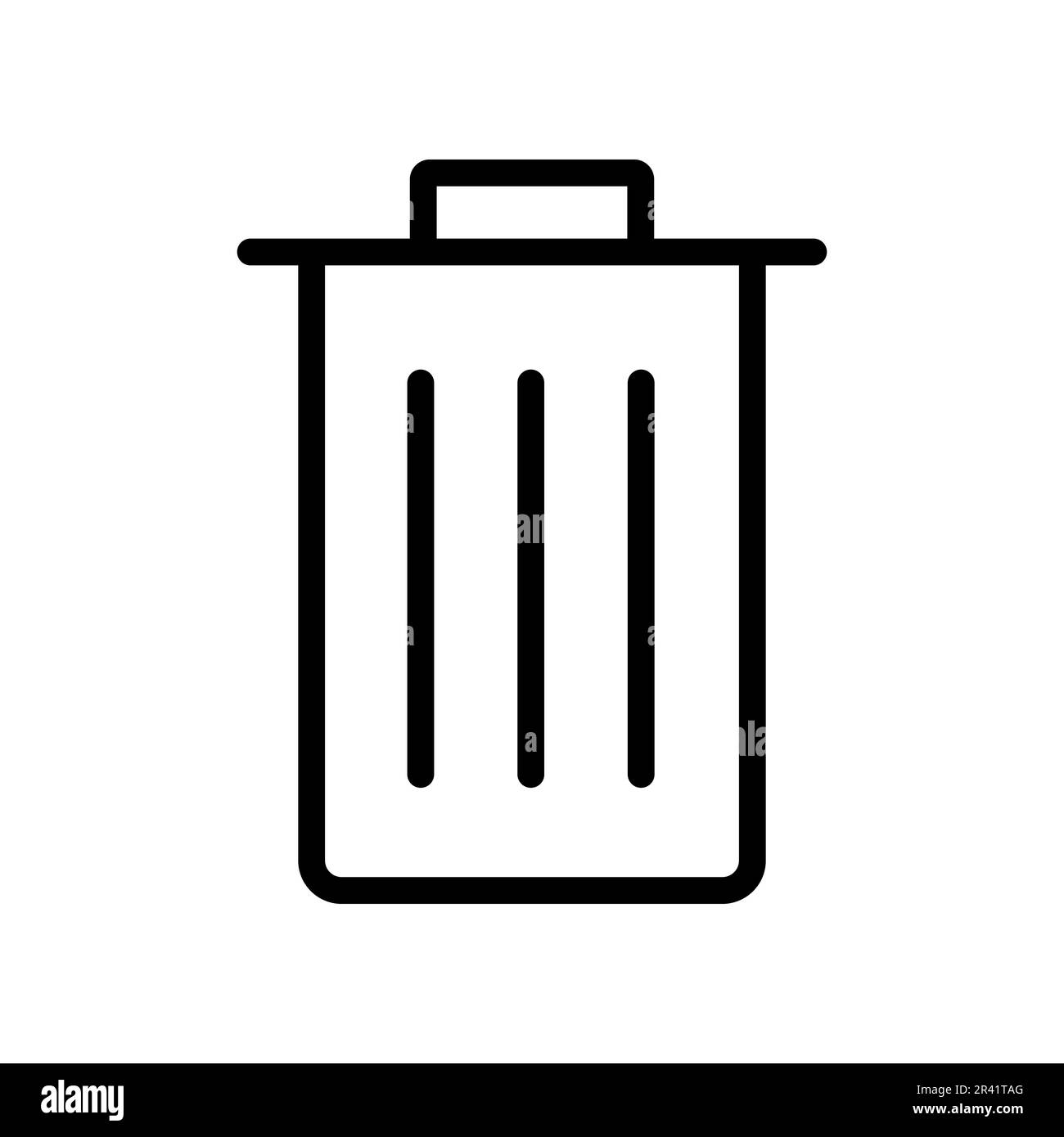 Bin Lineal Icon Symbol Vector. Black Outline Bin Icon Stock Vector ...