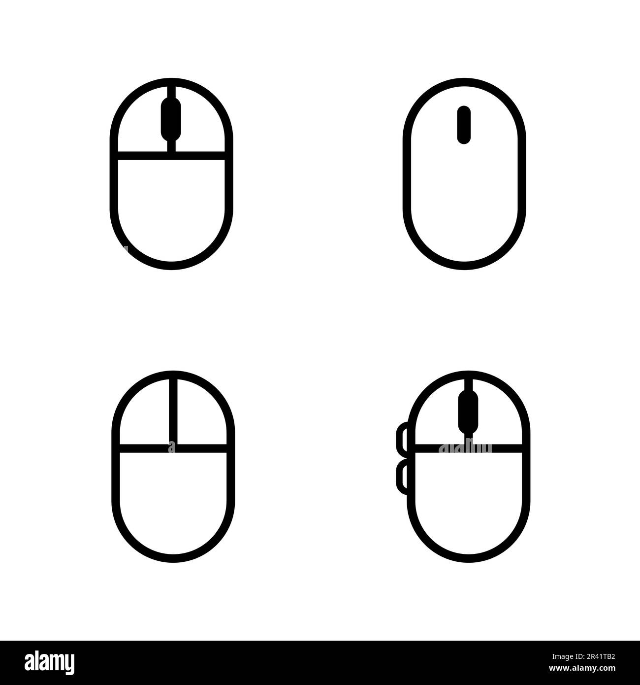 Computer Mouse Lineal Icon Symbol Vector Black Outline Computer Mouse Icon Stock Vector Image