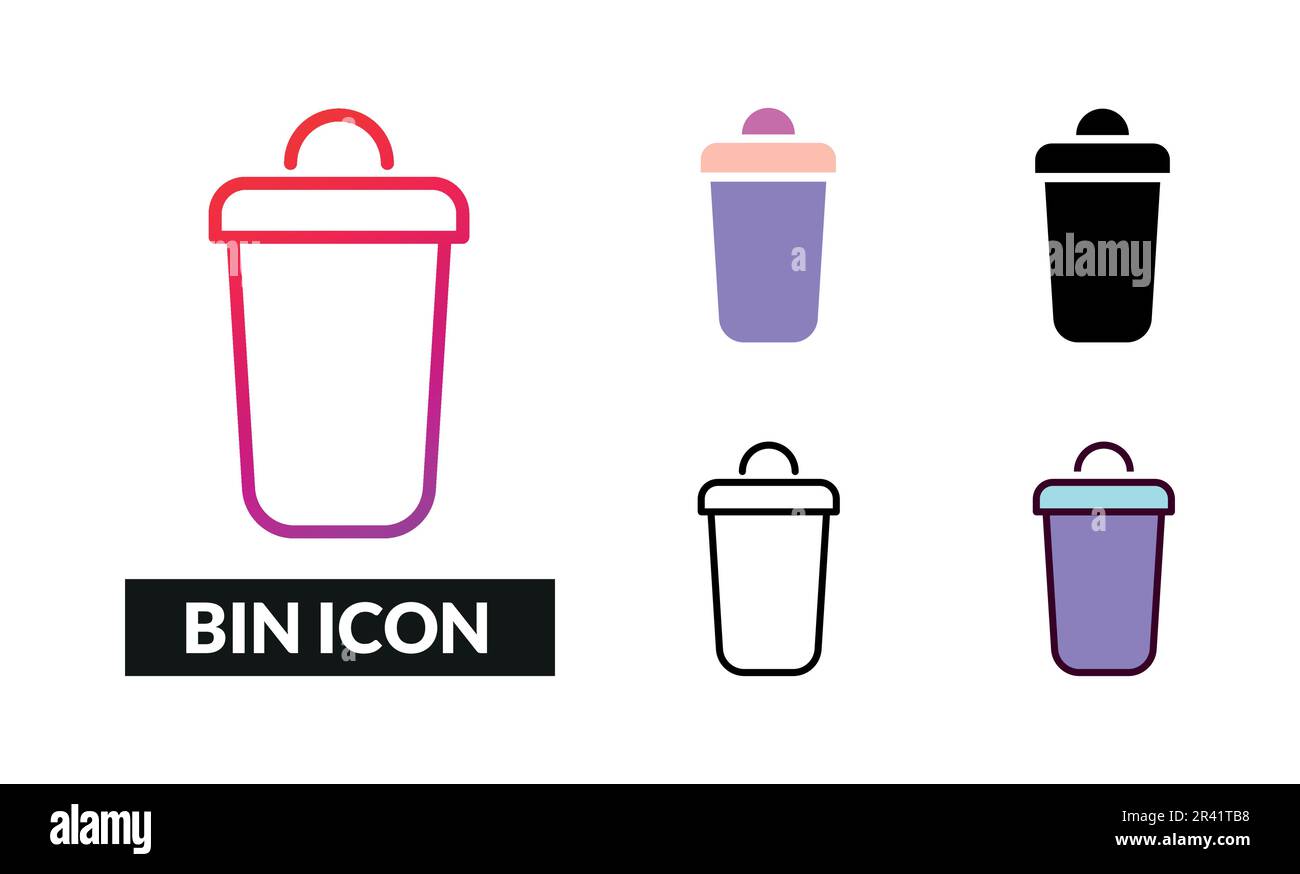 Bin Icon Set Vector Illustration Stock Vector Image & Art - Alamy
