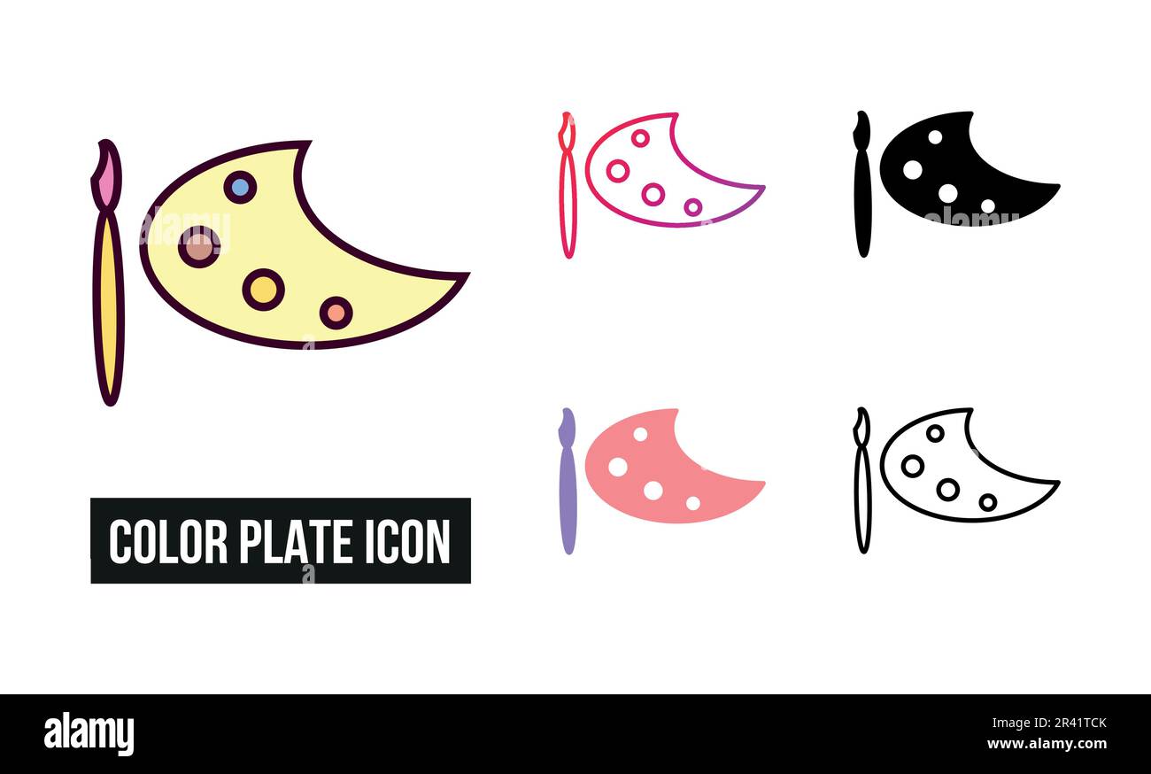 Color plate Icon Set Vector Illustration Stock Vector Image & Art - Alamy