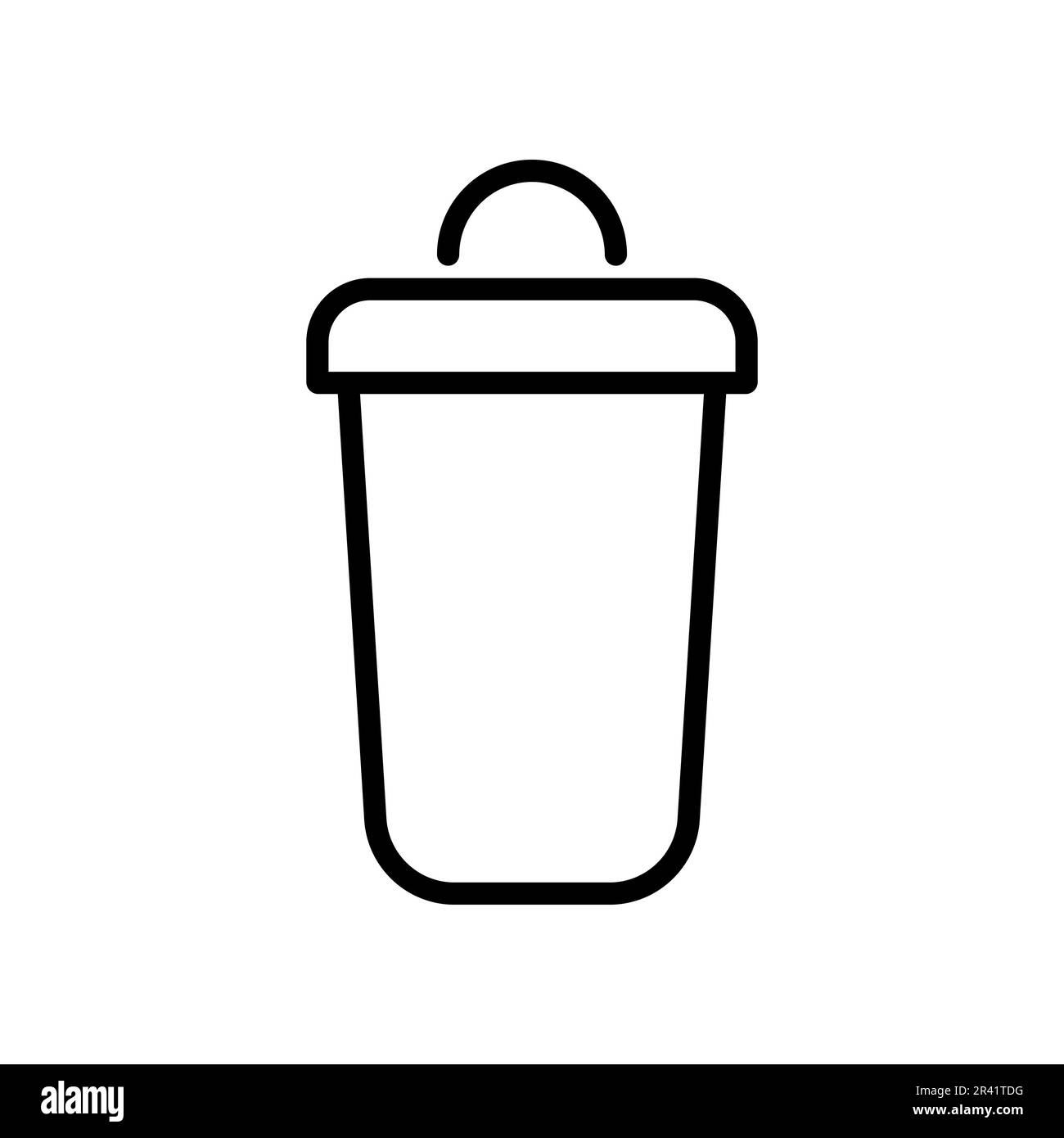 Bin Lineal Icon Symbol Vector. Black Outline Bin Icon Stock Vector ...