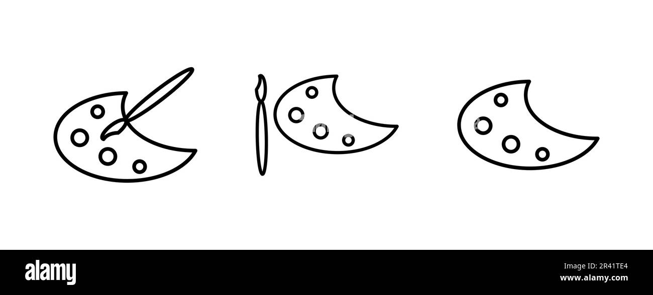 Color plate Lineal Icon Symbol Vector. Black Outline Color plate Icon ...